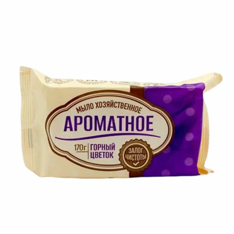 Залог чистоты Мыло хозяйственное 72% ароматное горный цветок, 170 г