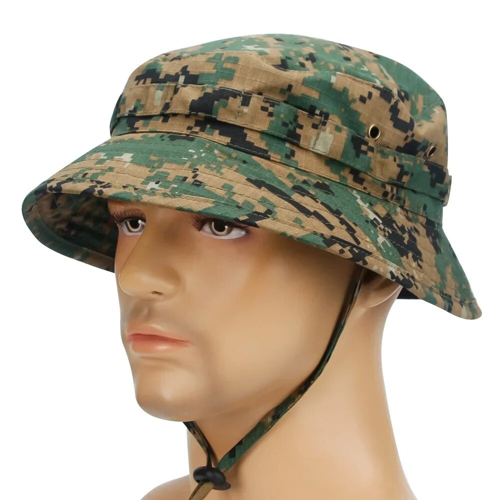 Тактическая камуфляжная шляпа Boonie мультикам woodland digital