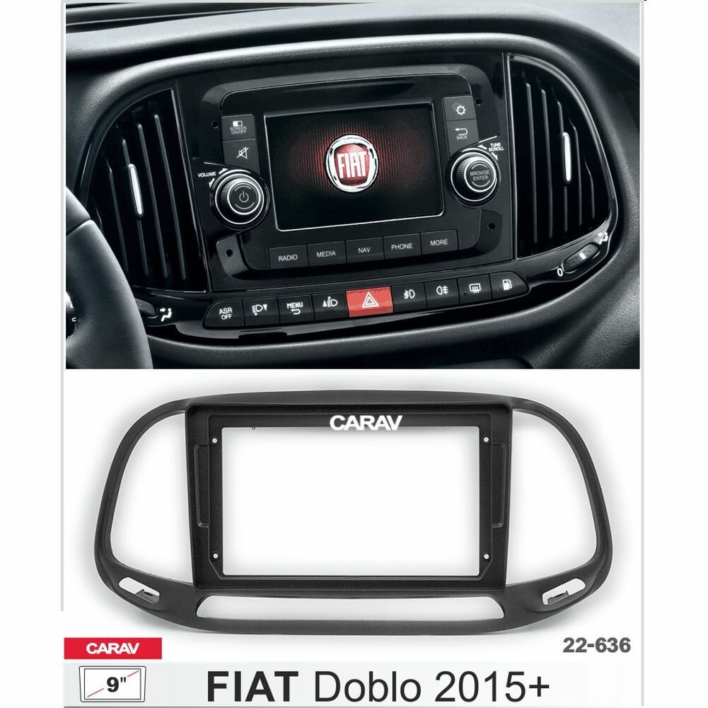 Переходная рамка 9" Android для FIAT Doblo 2015+ CARAV 22-636