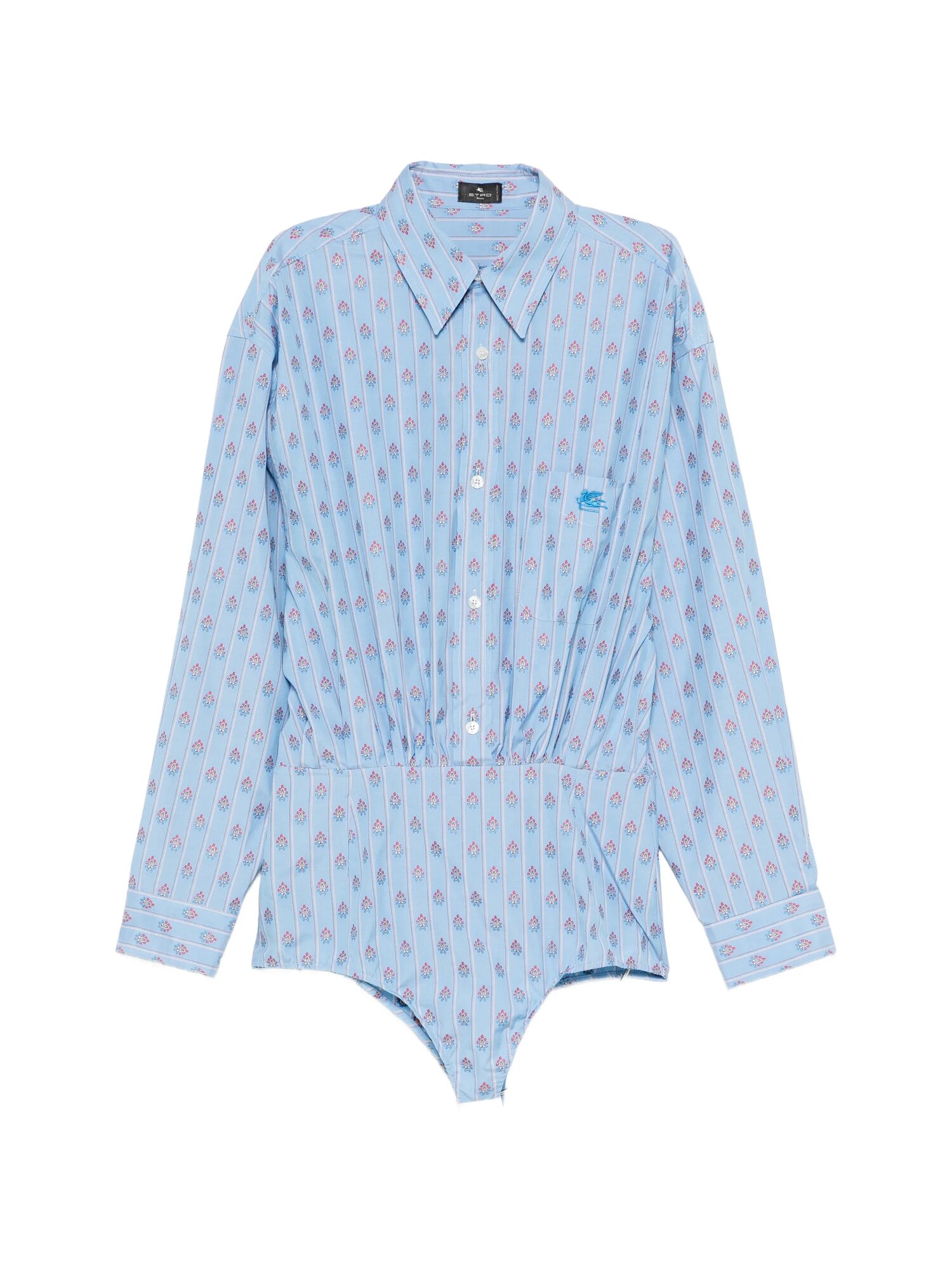 Боди бельевое Floral-print striped bodysuit