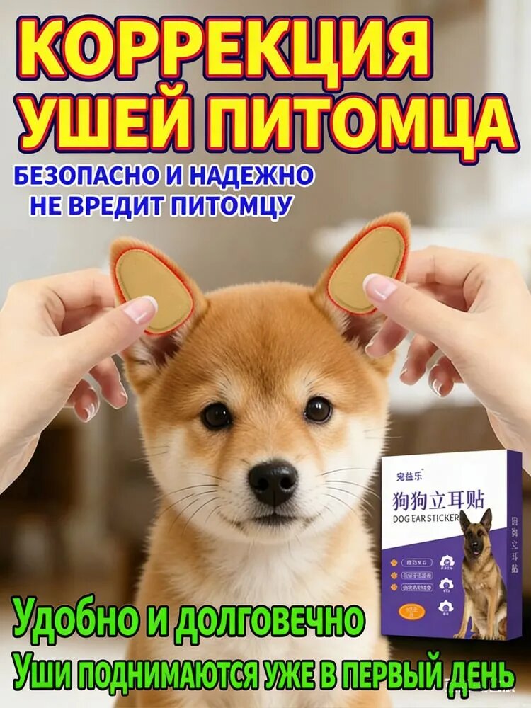 Клейкие пластыри для формирования стоячих ушей щенков