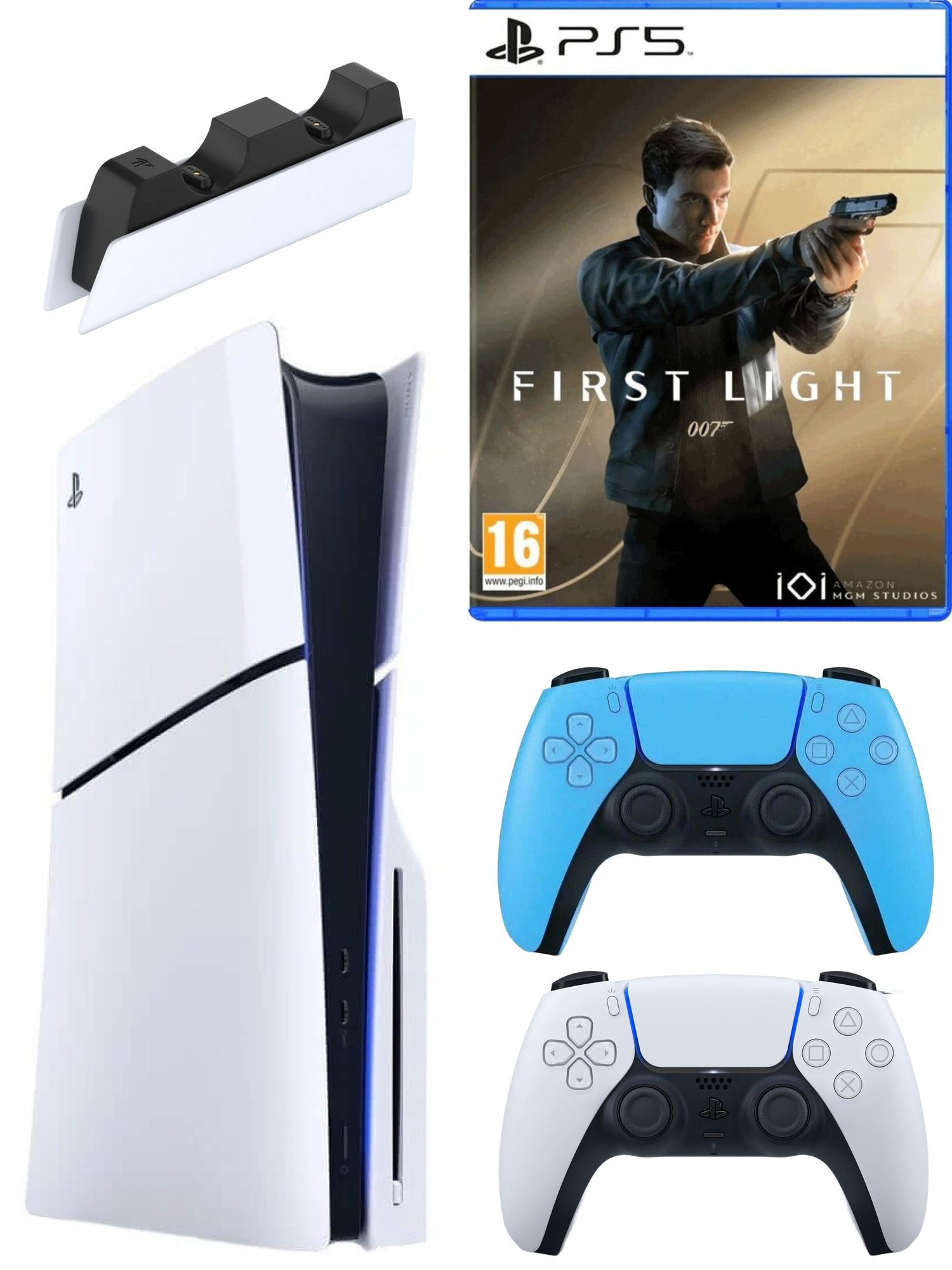 Игровая приставка Sony PS 5 Slim, 1ТБ(с дисководом) +2 геймпад + Зарядная станция+First Light 007 (подробности в чате)