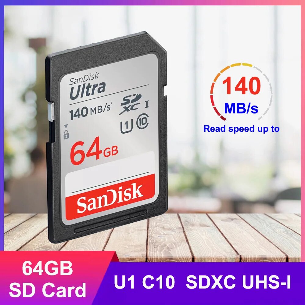 SanDisk SD-карта 32/64/128/256 ГБ SDXC C10 U3 V30 Ultra SDXC 64GB
