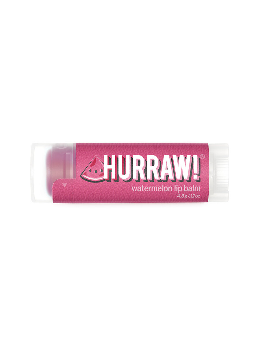 Бальзам для губ Hurraw! Watermelon, арбузный, бесцветный, органический, 4,8 г