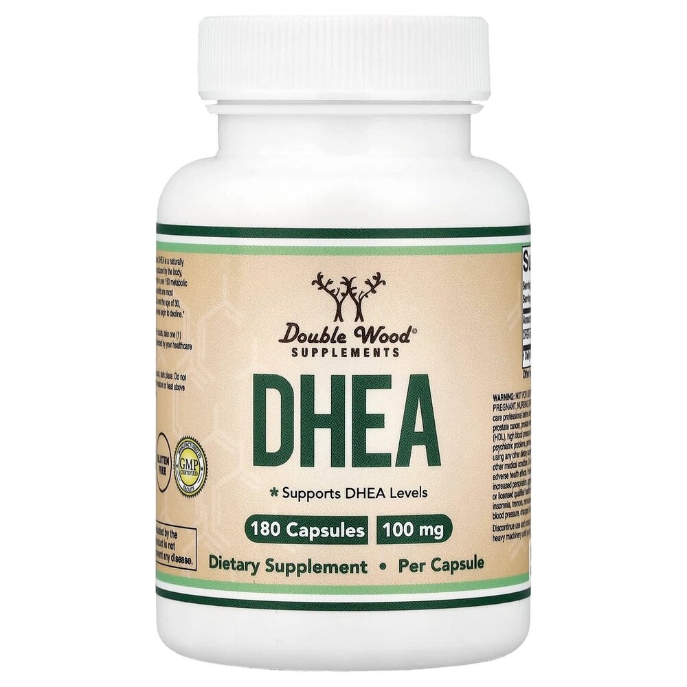 Double Wood DHEA, 100 мг, 180 капсул из США