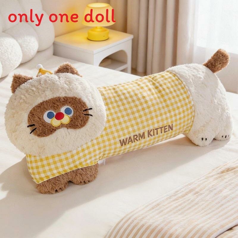 Soft cartoon cat cushion with removable inner for bed and home use siamese cat 90cm