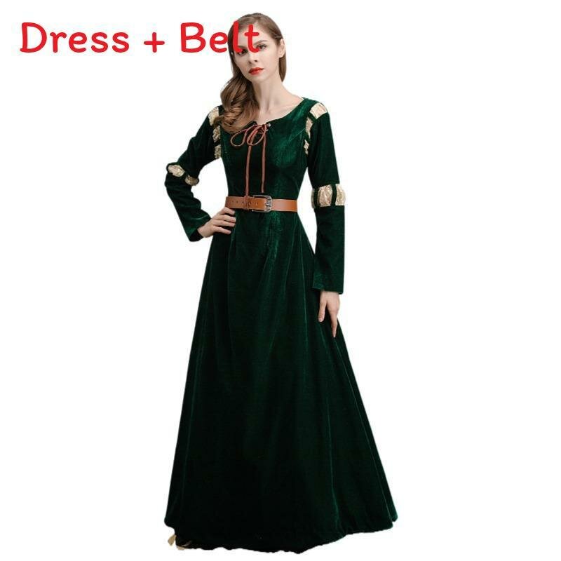 Brave merida theme cosplay dress for women with polyester fabric for costume parties xl
