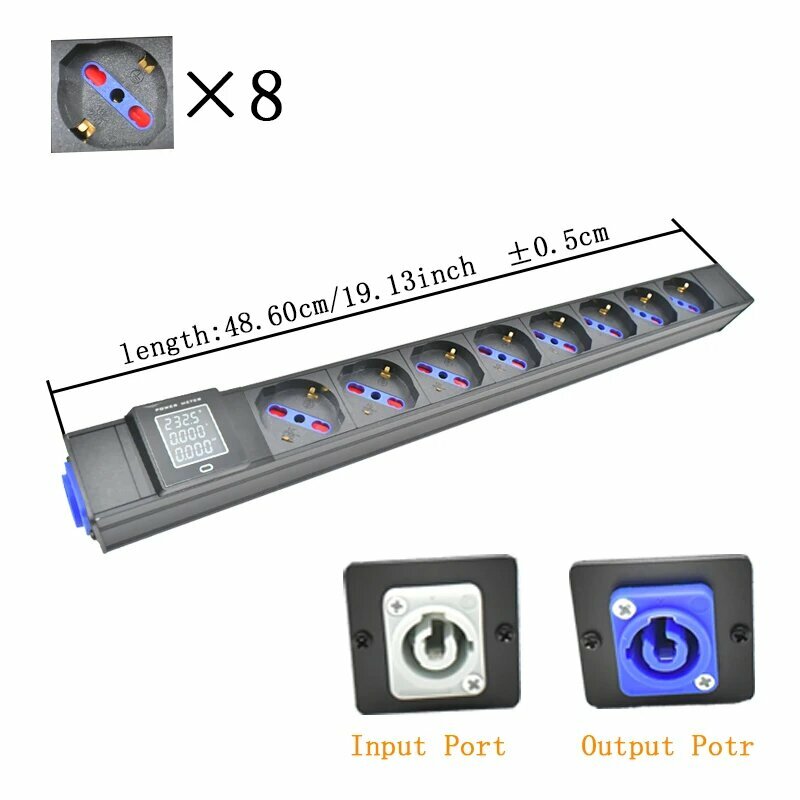 Беспроводной удлинитель Strider Rui 20А с амперметром 8AC SOCKET