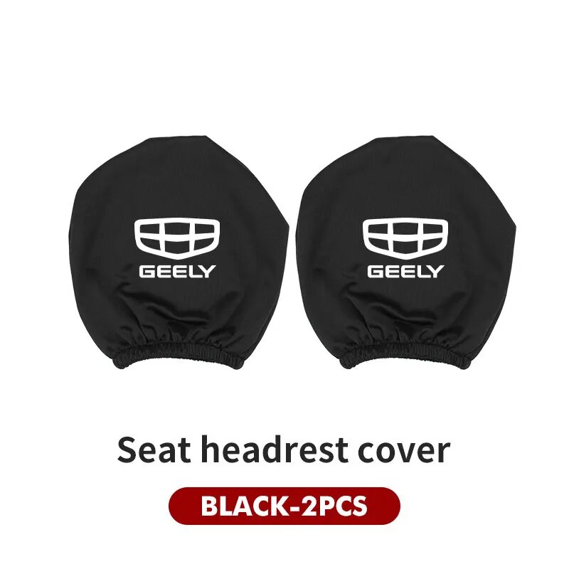 Чехол на подголовник для автомобиля Geely, защитный чехол от износа, для моделей Atlas black-2PCS