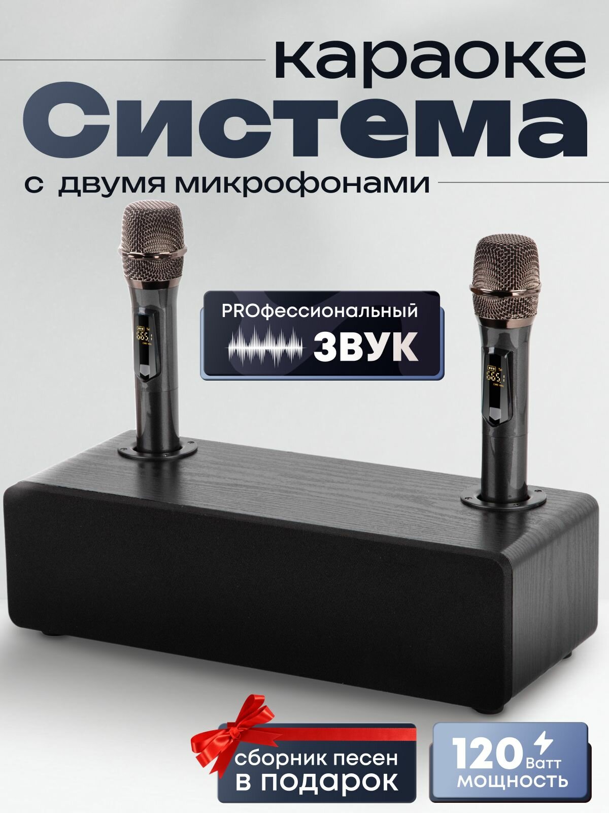 Караоке система с двумя беспроводными микрофонами