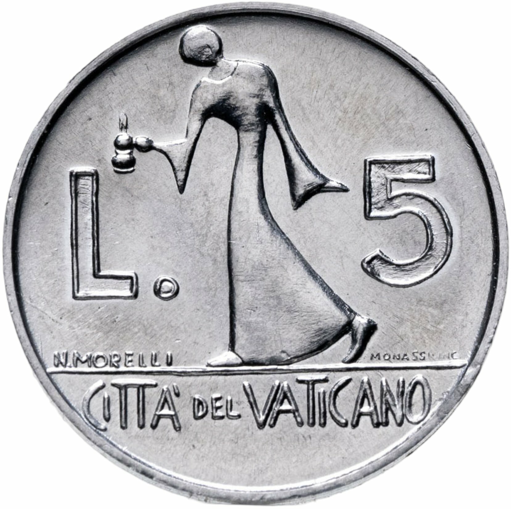 Ватикан 5 лир lire 1978, Алюминий, в сохранности UNC