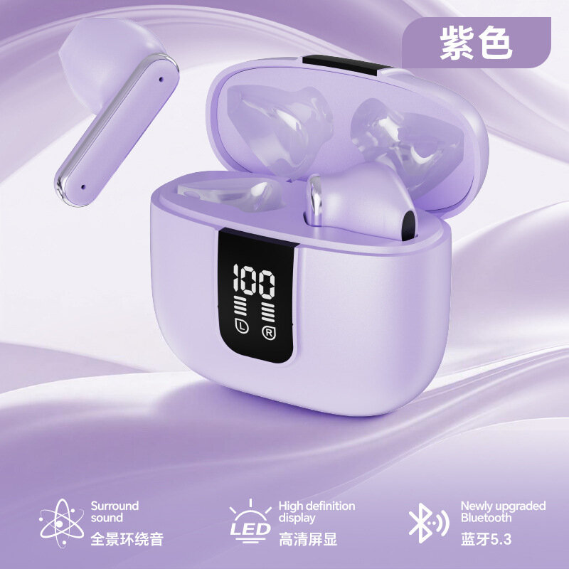 Беспроводные наушники Q58 Purple Bluetooth 5.3 шумоподавление водонепроницаемые стерео гарнитура для спорта