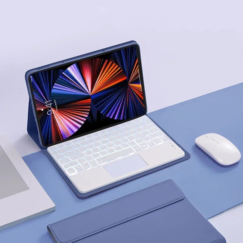 Чехол-клавиатура для OnePlus Pad 4 13.2 дюйма Portuguese, lavender with mouse