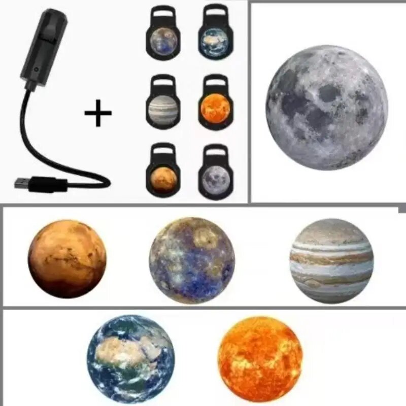 USB-проектор звездного неба Night Light 3 цвета Light and 6pcs Film