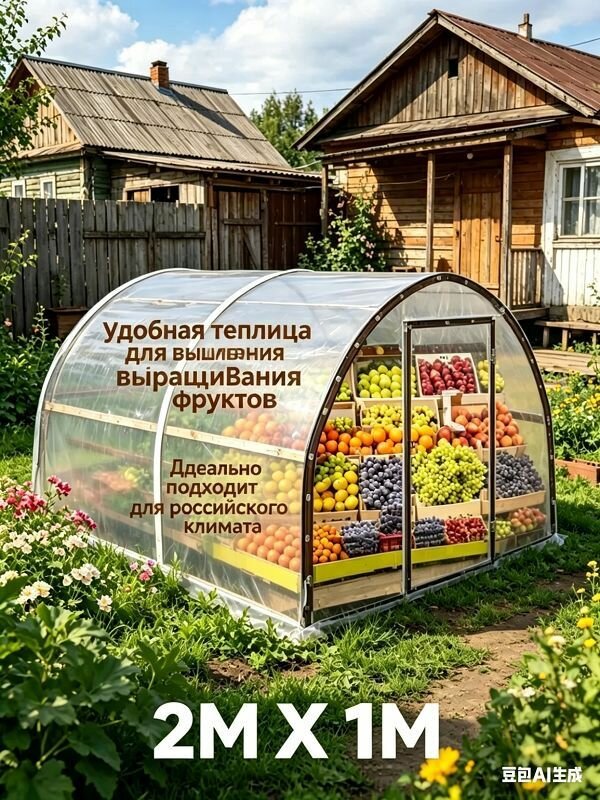 Парник, теплица домиком 78657648654 2х1х2м, Полиэстер с ПВХ покрытием