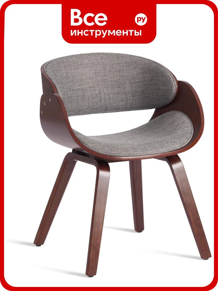 Стул LANDO (mod.8036) дерево / ткань, 59x53x75 см, орех/серый, Aimcasa 28 Tetchair 21830