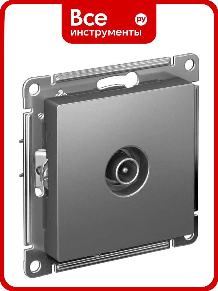 Розетка TV Systeme Electric AtlasDesign Сталь проходная 4DB, механизм SE ATN000992