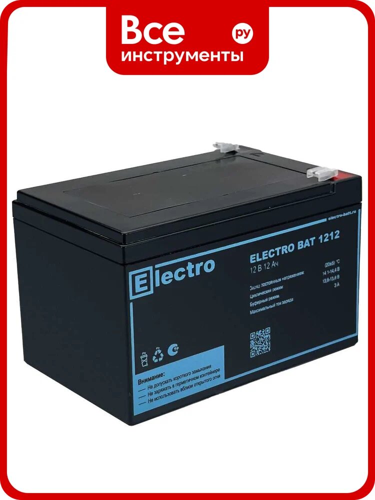 Аккумулятор Electro Bat 1212, для размещения в жилых и технических помещениях прямая полярность технология