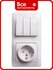 Блок розетка с заземлением со шторками + 3-клавишный выключатель Systeme Electri...
