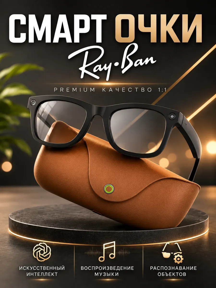 Умные очки с камерой, прототип Ray-Ban с камерой 1:1, с защитным чехлом