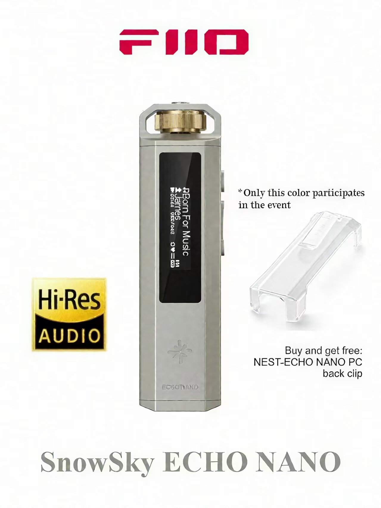 FiiO SnowSky ECHO NANO Портативный музыкальный плеер HiFi без потерь с высоким разрешением Аудио DAP