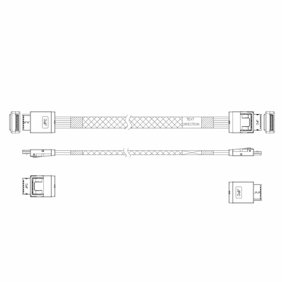 Кабель OCuLink x4- OCuLink x4 JPC 1м P47SSDN01000-2 OEM