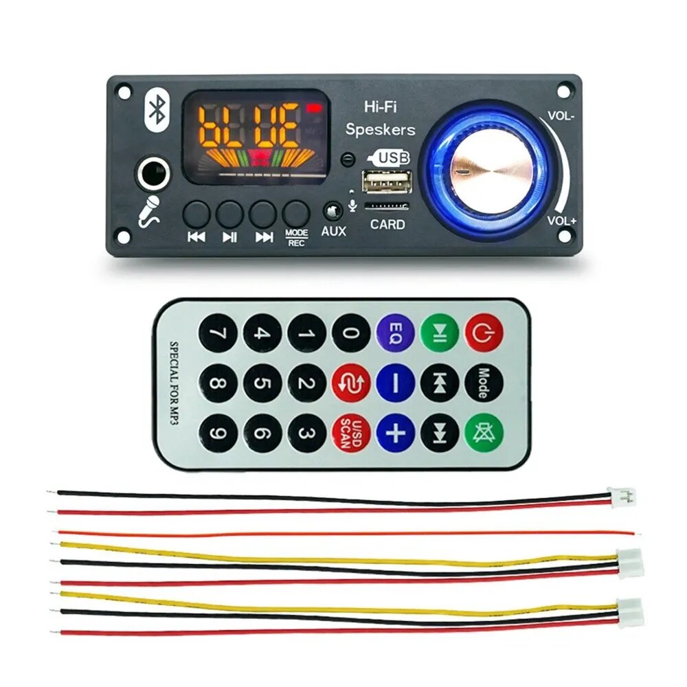 Плата Декодера MP3 Bluetooth 5.1 Мощностью 160 Вт, 2x80 12 В, FM-Радио