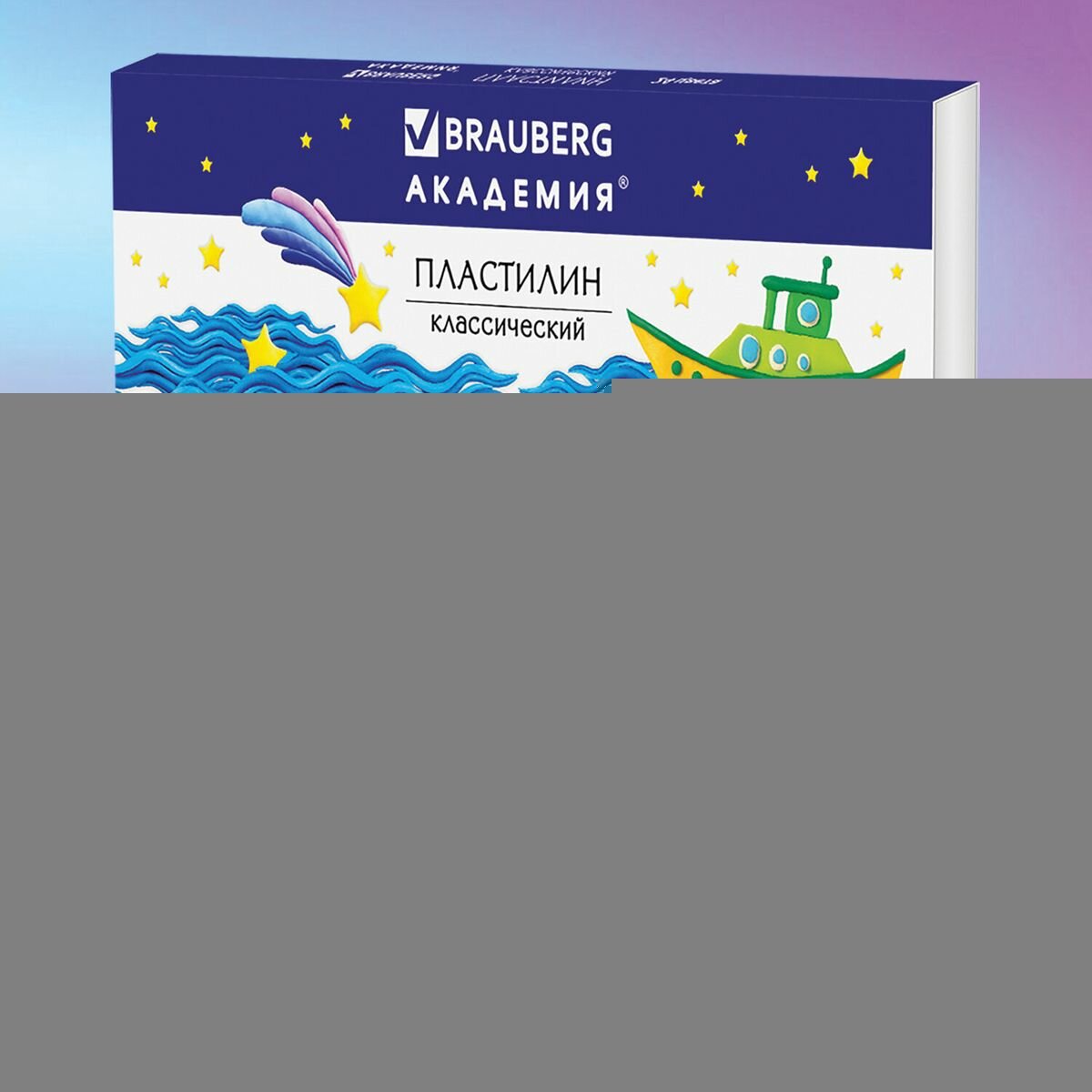 Пластилин 30 цветов Brauberg "Академия", 600г, со стеком (105900), 10 уп.
