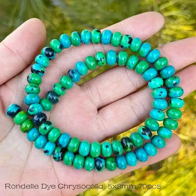 Круглые бусины хризоколла Rondelle 4/6/8/10 мм 15 дюймов 5x8mm 70pcs beads