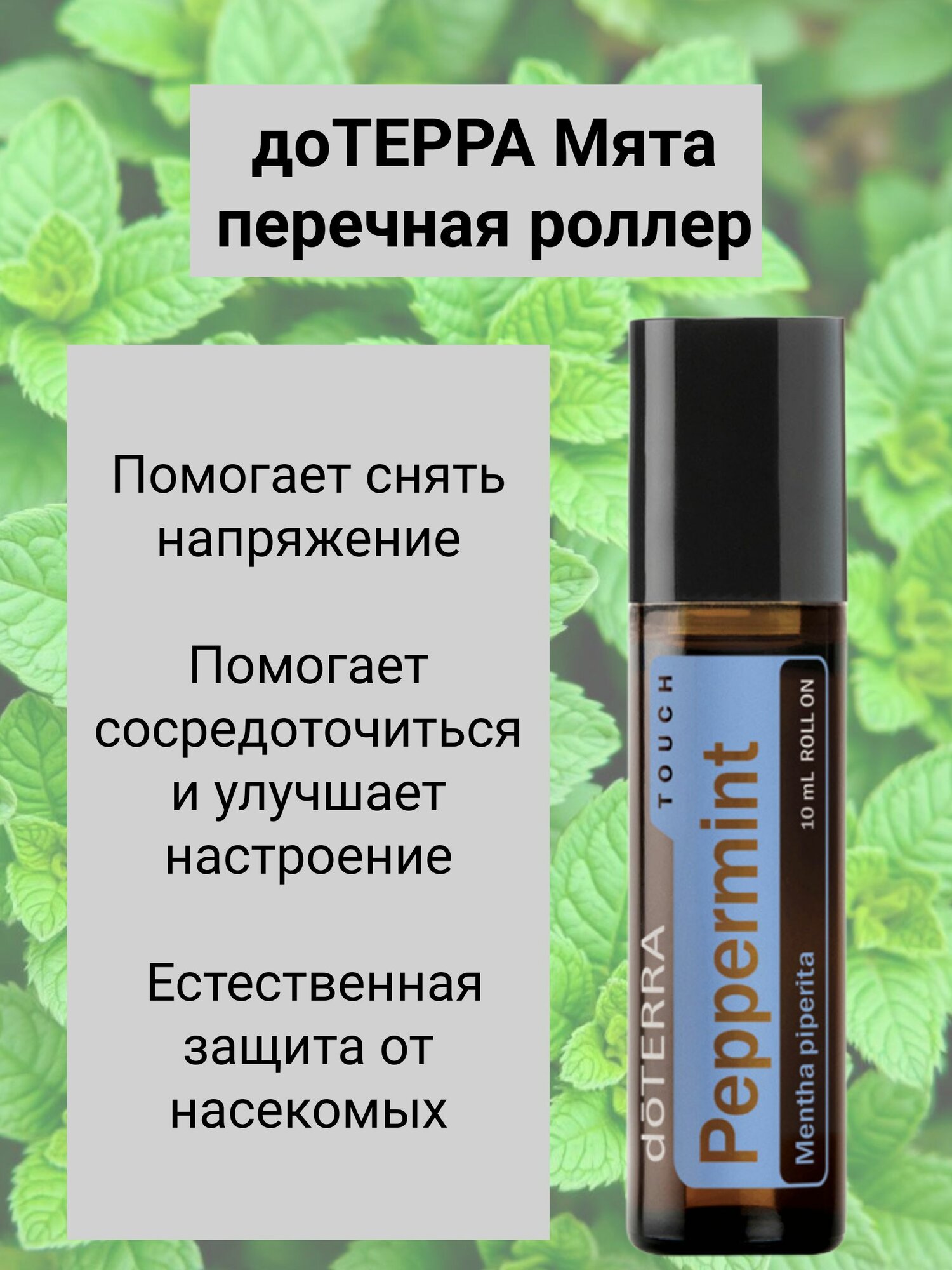 Эфирное масло дотерра Роллер Мята перечная, doTERRA Peppermint Touch