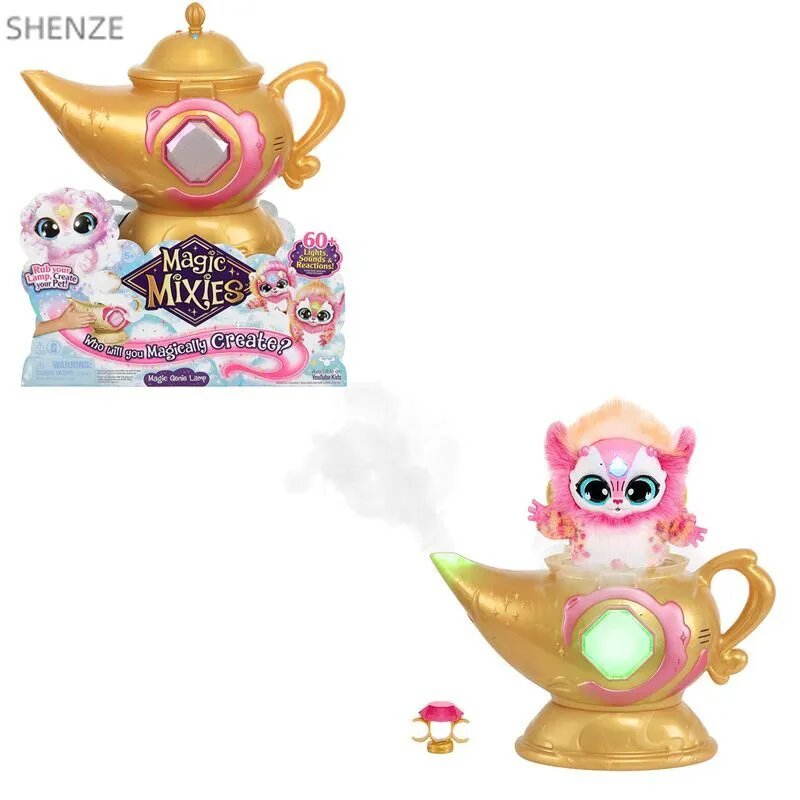 Moose Magic Mixies Magic Genie Lamp / Детские электронные интерактивные игрушки-сюрпризы с подсветкой, дымовыми эффектами и более чем 60 видами звуков