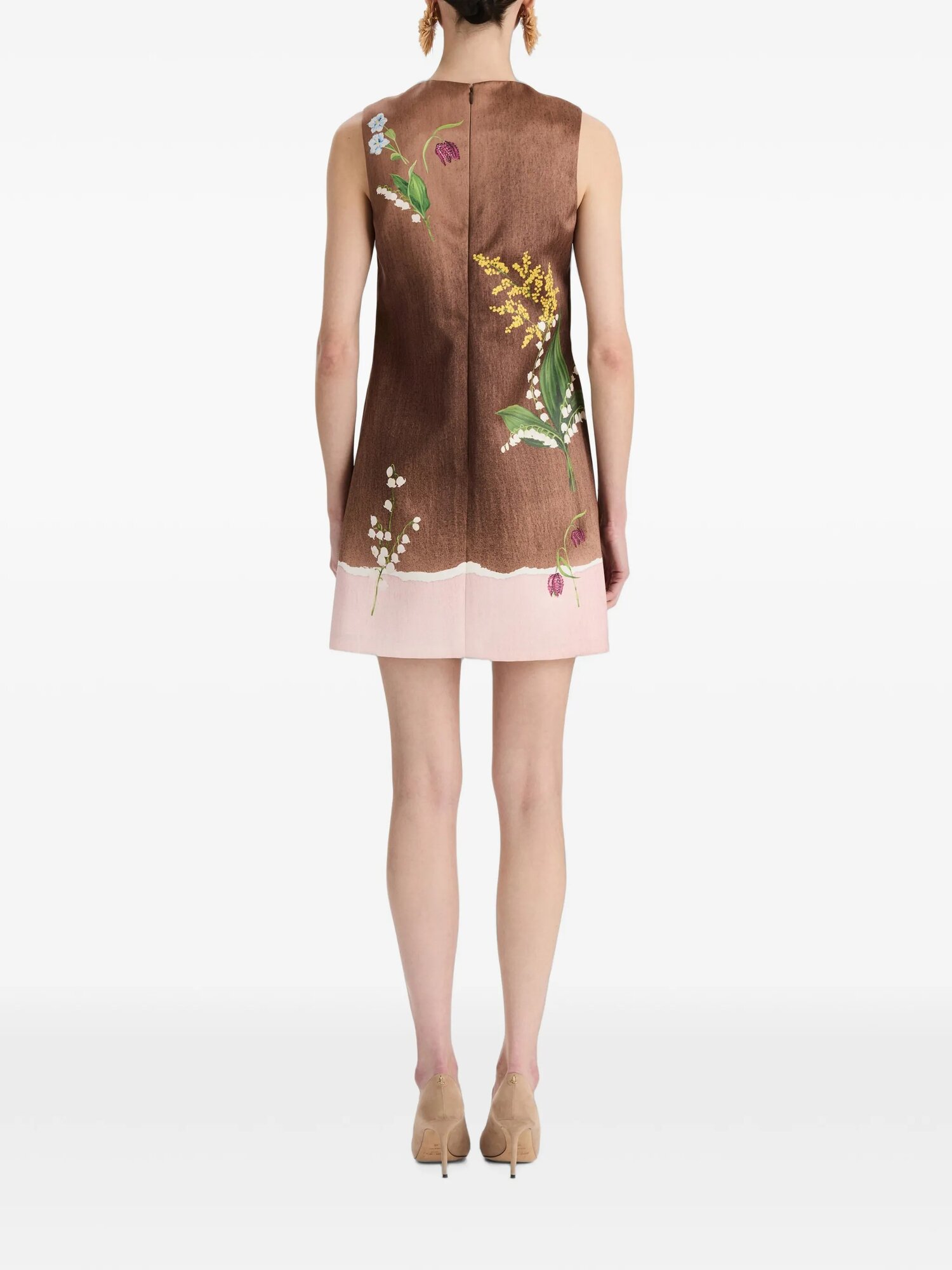 Платье Oscar de la Renta Botanical-print shift mini dress, размер 10 — фото 1