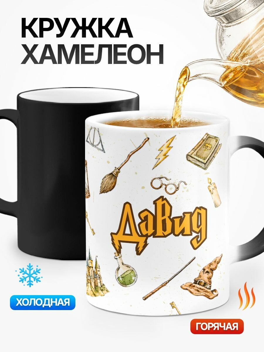 Кружка хамелеон Гарри Поттер с именем Давид