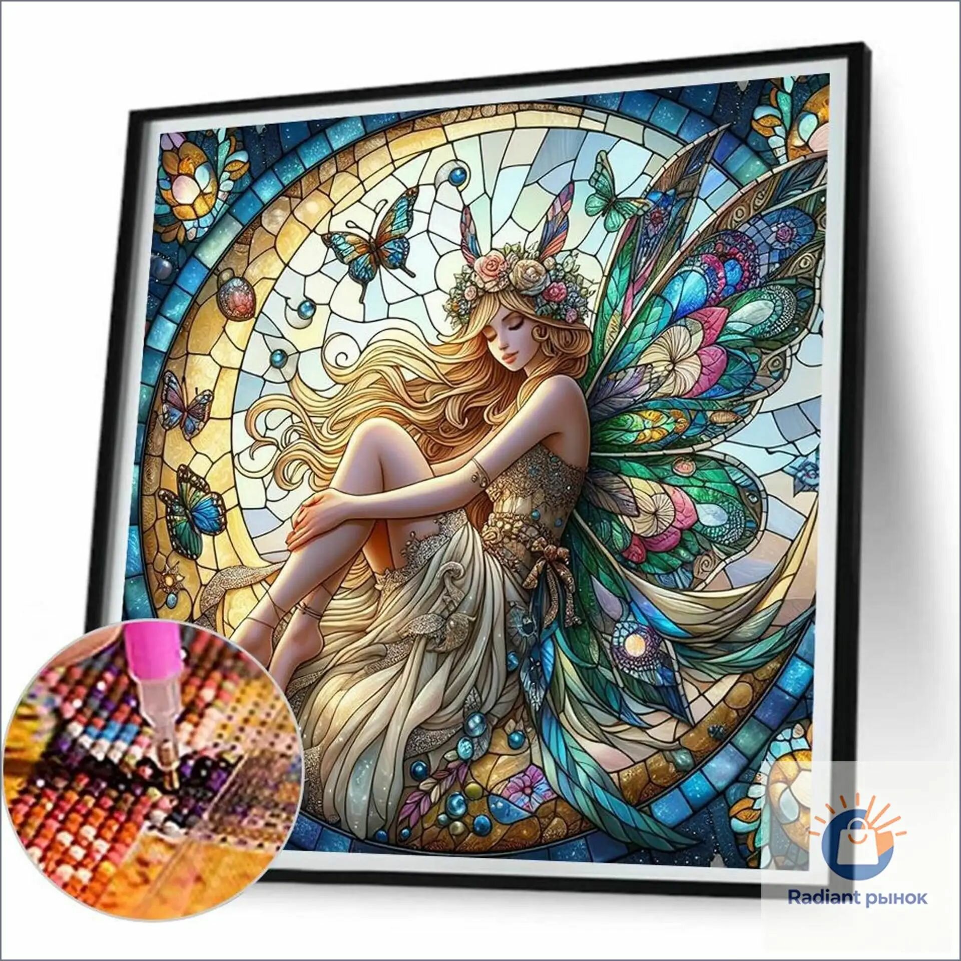 DIY-картина из страз в технике 5D, мотив феи, размер 30 30 см, из смолы