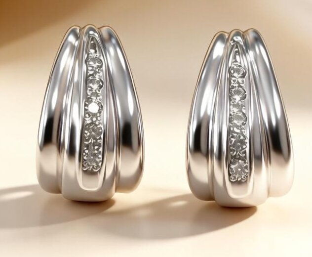 Серьги Эстерелла, серебро, 925 проба, родирование, фианит