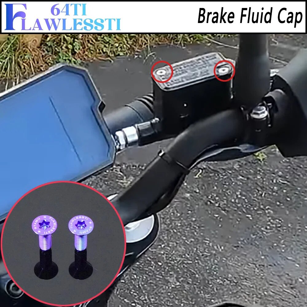 Болт FLAWLESSTI Gr5 из титана для KTM 390 Duke Brake Oil Cap 2 PCS, Burntblue