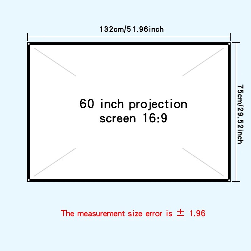 Портативный складной проекционный экран 60 inch