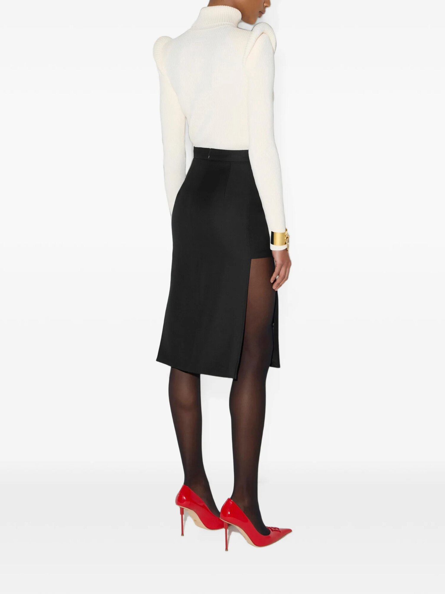 Юбка Elisabetta Franchi Cool wool skirt, размер 42, black — фото 1