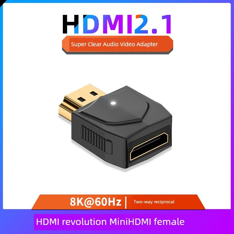 Переходник HDMI Мужской к Мини HDMI Женский Прямой Версия HDMI 2.1 Двунаправленный разъем для камер мониторов