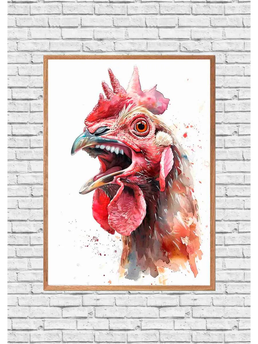 Курица-птичий стоматолог 0, Плакат 30x42см