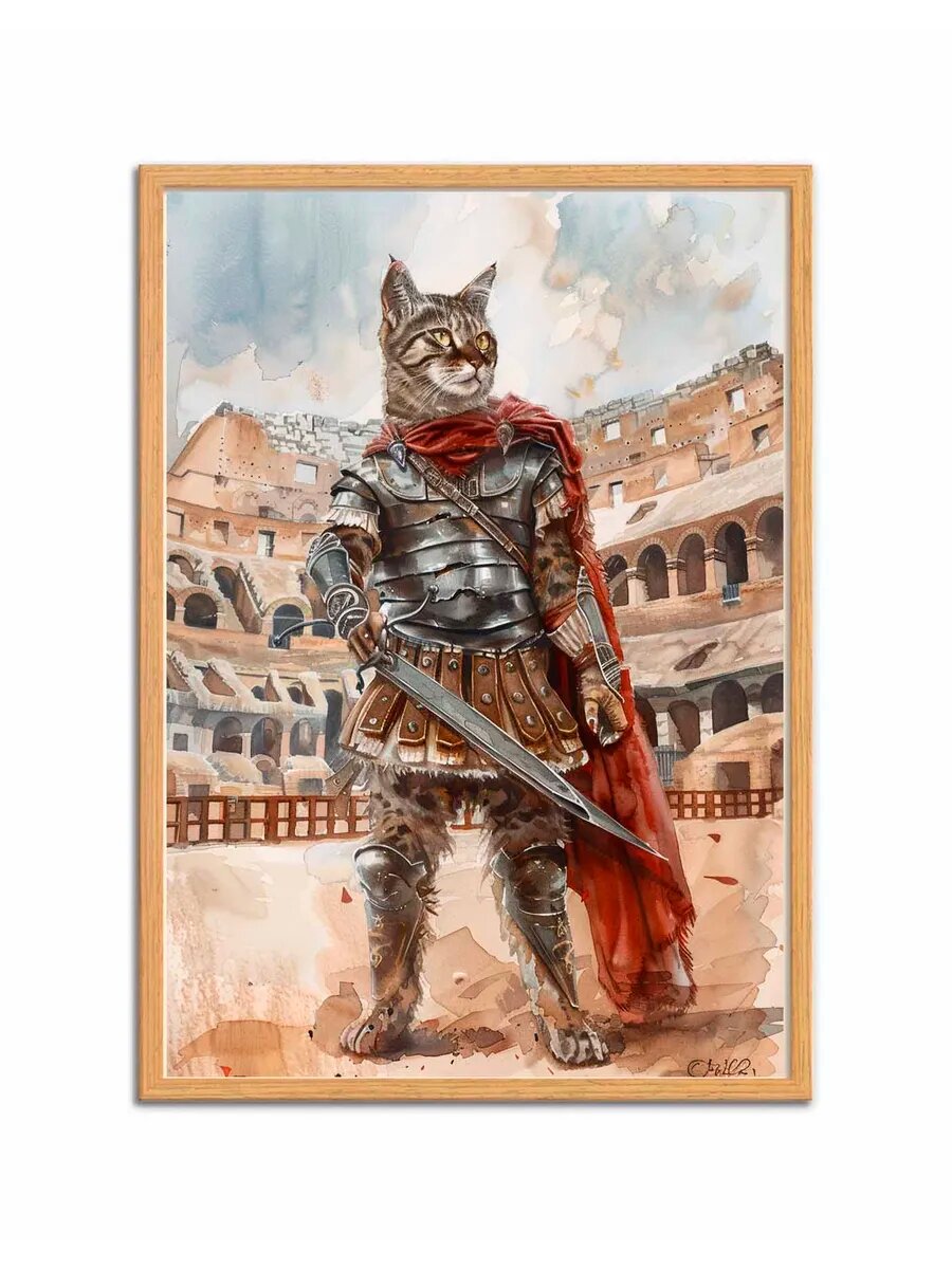 Кот Мейн-кун Гладиатор 1, Плакат 30x42см