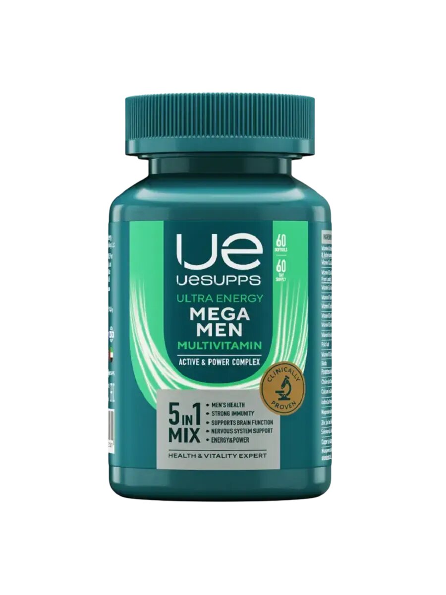 Уесаппс Ультра Энерджи Мега Мен Мультивитамин/UESUPPS Ultra Energy Mega Men Multivitamin капсулы массой 1930 мг 60 шт
