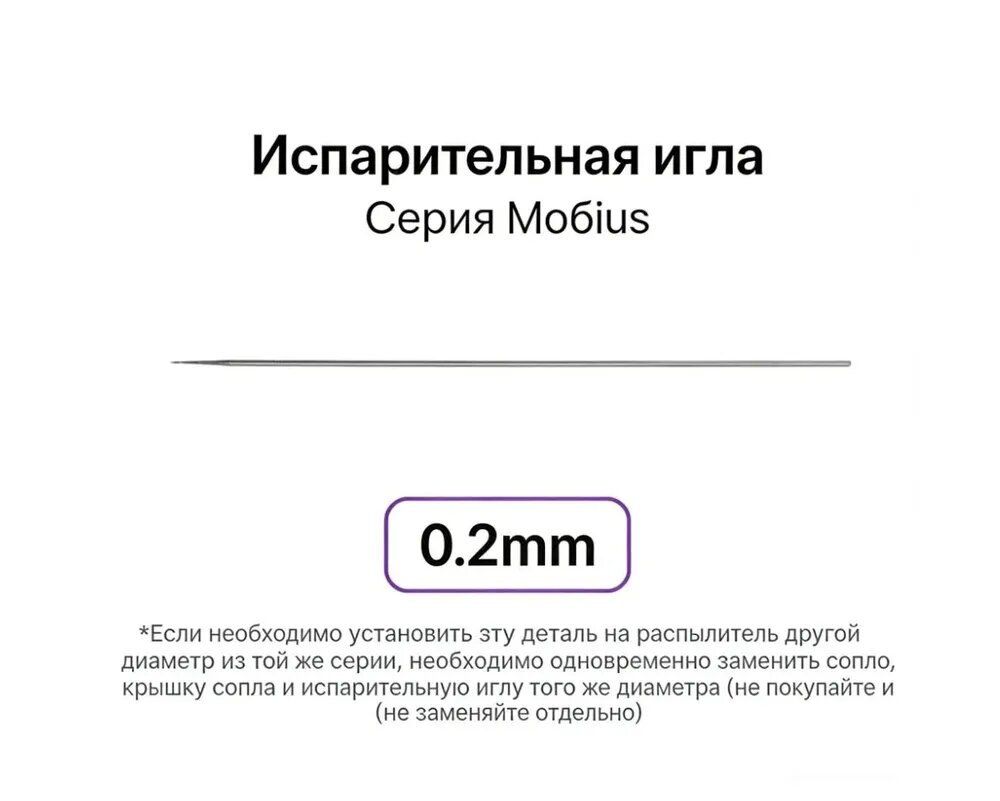 Mobius 0.2мм аэрограф иглы Premium серия