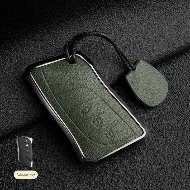 Ключевой чехол Lexus A-Style 3-Button оливковый зеленый из французской козьей кожи ручной ремешок для