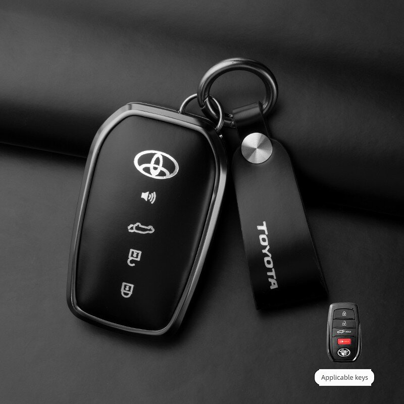 Ключевой брелок для Toyota Land Cruiser LC300 LC250 LC4000, 4 ключа, цвет глубокий черный, дизайн с подвеской
