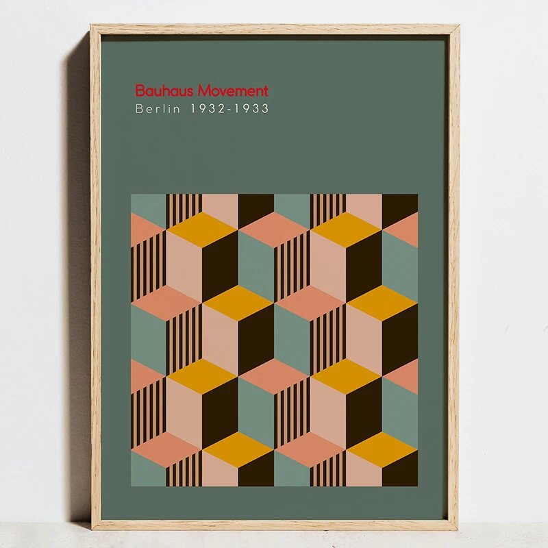 Геометрический постер Баухаус HALFLEMART CJ53535, 50x70cm Unframe