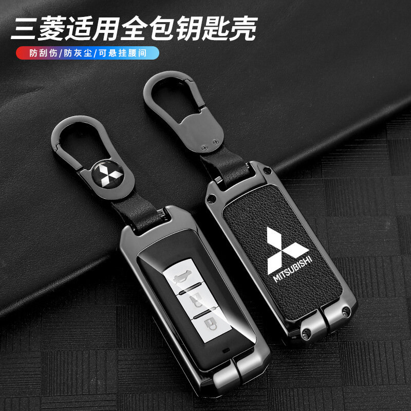 Полированный черный чехол для ключа-брелока для Mitsubishi Outlander, ASX, Pajero, Eclipse Cross — одинарный корпус,