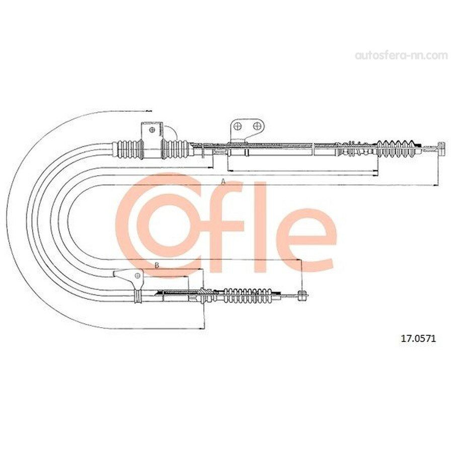 COFLE 92170571 трос ручника п.\ Mazda 626 87> disc