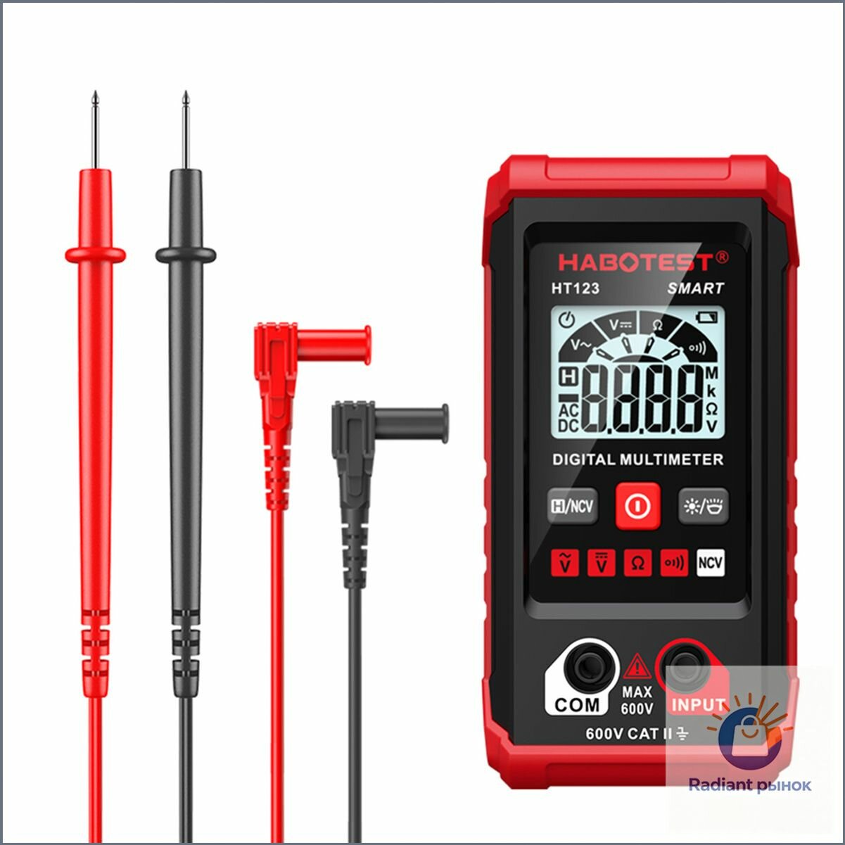 Умный цифровой мультиметр HABOTEST HT123 с NCV, подсветкой и фонариком
