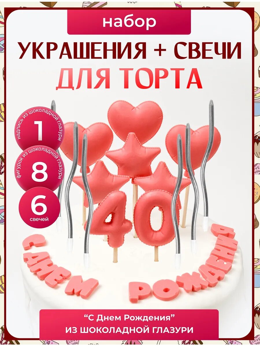 Украшения для торта. Цифра 40